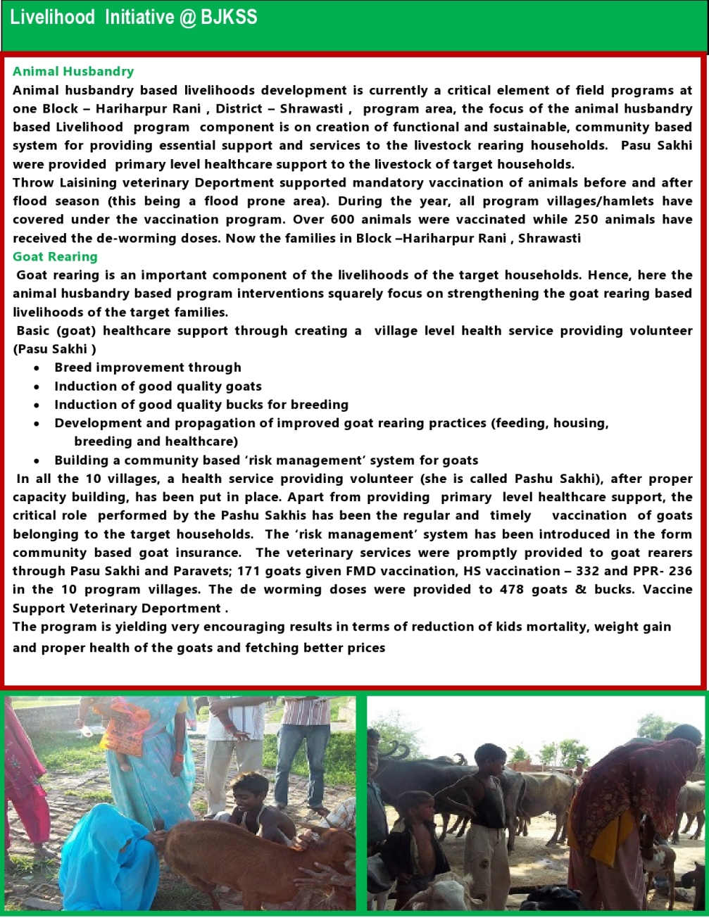 Livelihood Development Programme - BHARTIYA JAN KALYAN SEVA SANSTHAN