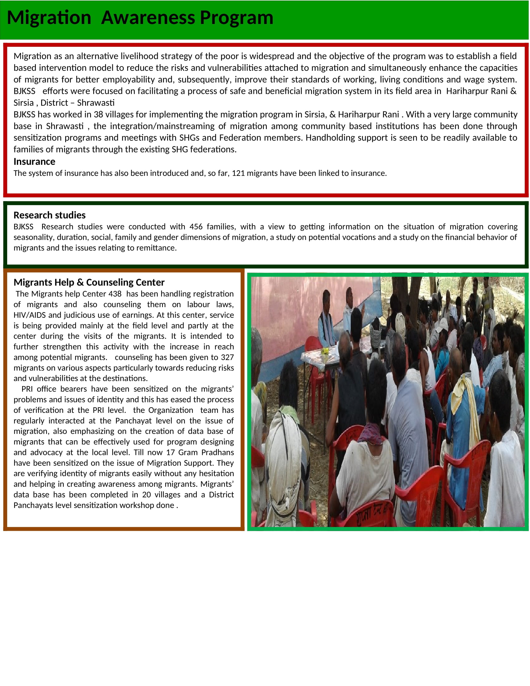 Migration Programme - BHARTIYA JAN KALYAN SEVA SANSTHAN